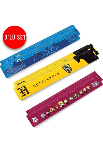 Gifi Harry Potter - Hufflepuff Tasarım Cetvel 30 cm 3'lü