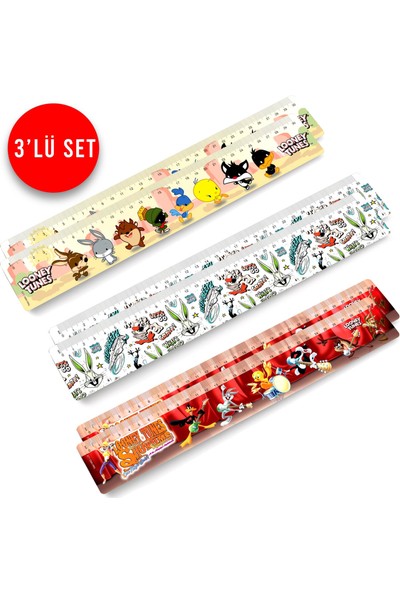 Gifi Looney Tunes - Tweety Tasarım Cetvel 30 cm 3'lü