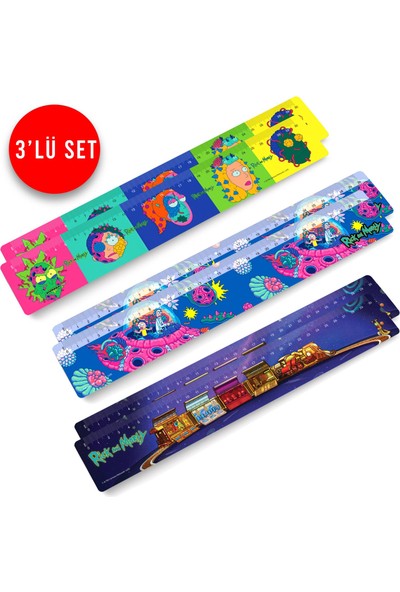 Gifi Rick and Morty Özel Tasarım Orijinal Cetvel 30 cm 3'lü Gifi Rick and Morty Özel Tasarım Orijinal Cetvel 30 cm 3'lü