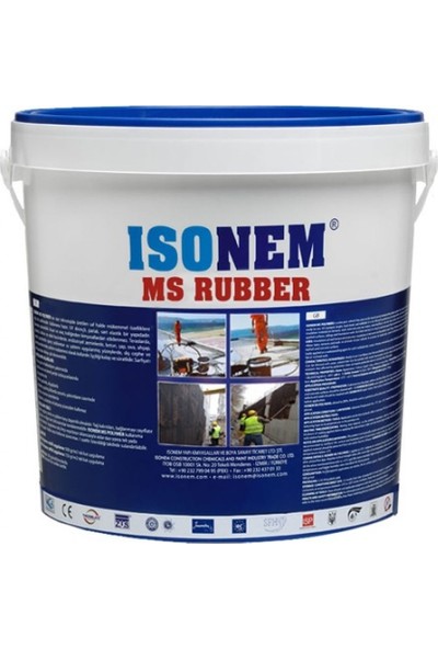Isonem Ms Rubber Elastik, Modifiye Bitüm Kauçuk 18 kg Isonem Ms Rubber Elastik, Modifiye Bitüm Kauçuk 18 kg