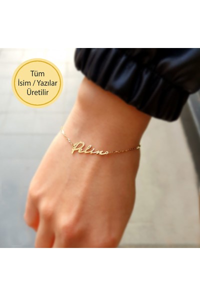Engingold 14 Ayar Altın Isim Bileklik