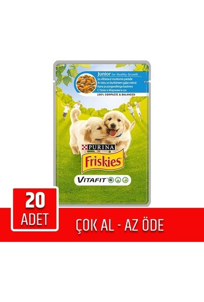 Friskies Junior Tavuklu ve Havuçlu Yavru Köpek Konservesi 100GR 20LI Friskies Junior Tavuklu ve Havuçlu Yavru Köpek Konservesi 100GR 20LI