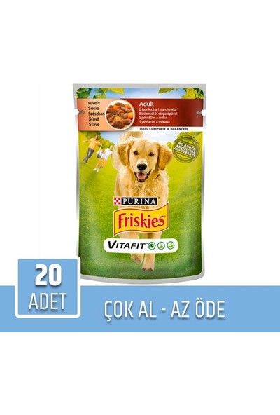 Friskies Kuzu Etli ve Havuçlu Yetişkin Köpek Konservesi 100GR 20LI Friskies Kuzu Etli ve Havuçlu Yetişkin Köpek Konservesi 100GR 20LI
