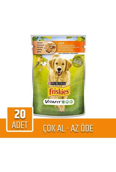 Friskies Tavuklu ve Havuçlu Yetişkin Köpek Konservesi 100GR 20LI Friskies Tavuklu ve Havuçlu Yetişkin Köpek Konservesi 100GR 20LI
