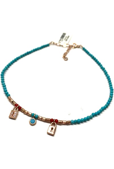 Pier Gümüş Gümüş Turkuaz Taşlı Halhal