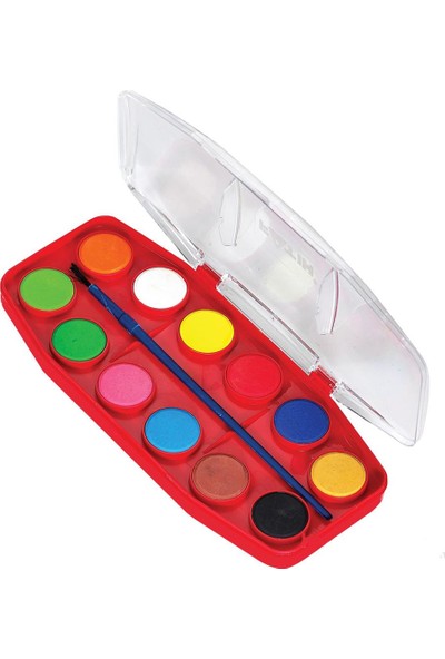 Fatih F-12 Sulu Boya 12 Renk Kırmızı Kutu