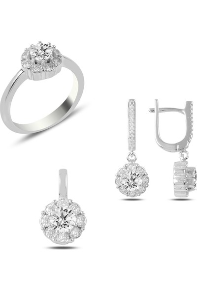 Gümüşhane Silver Zirkon Taşlı Set