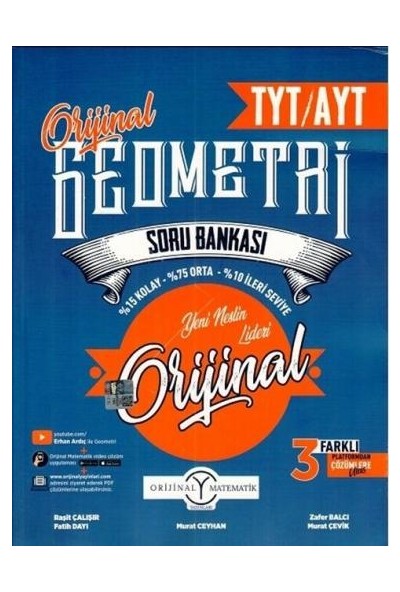 Orijinal Yayınları TYT-AYT Geometri Soru Bankası - Raşit Çalışır - Fatih Dayı Orijinal Yayınları TYT-AYT Geometri Soru Bankası - Raşit Çalışır - Fatih Dayı