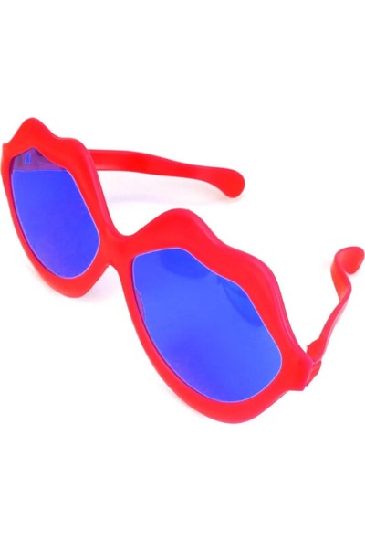 Samur Kırmızı Renk Mega Boy Jumbo Dudak Şekilli Parti Gözlüğü
