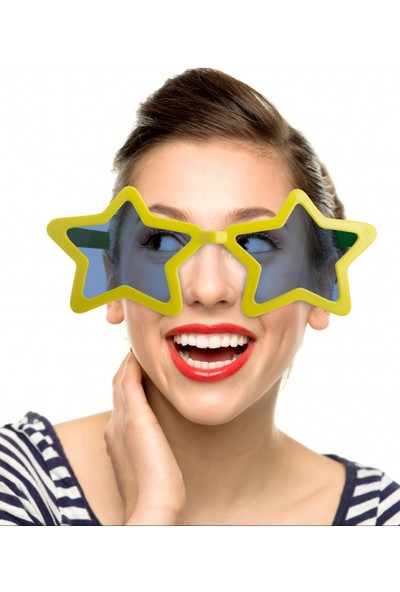 Samur Sarı Renk Mega Boy Megastar Yıldız Şekilli Parti Gözlüğü Samur Sarı Renk Mega Boy Megastar Yıldız Şekilli Parti Gözlüğü