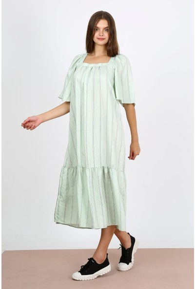 Alexander Gardi Alexandergardı Kare Yaka Elbise (B21-42217)