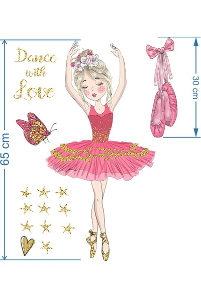 Canvartie Pembe Balerin Çocuk Odası Duvar Sticker