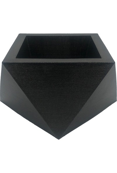 Lal Beton Saksı L Prizma - Siyah