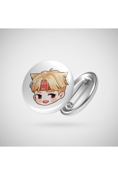 Fizello Chibi Face Suga Bts Rozet Fizello Chibi Face Suga Bts Rozet