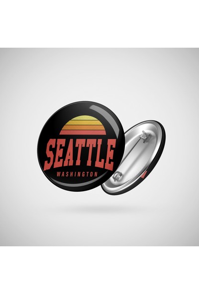 Fizello Seattle, Washington - Wa Retro Sunrise/sunset Rozet Fizello Seattle, Washington - Wa Retro Sunrise/sunset Rozet