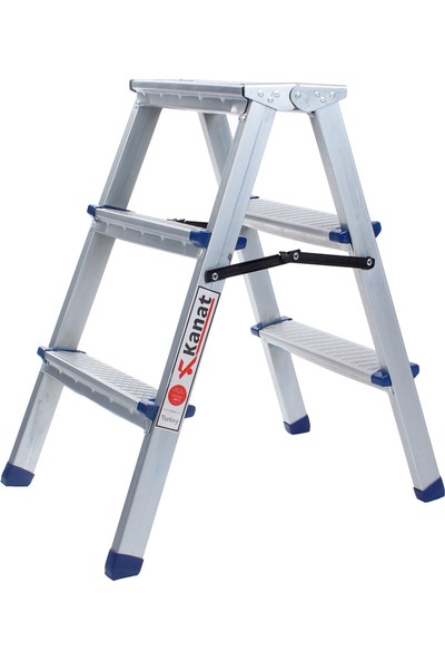 Kanat Rita Çift Taraflı Galvanizli Twin Katlanabilir Profil Merdiven 3+3 Basamak