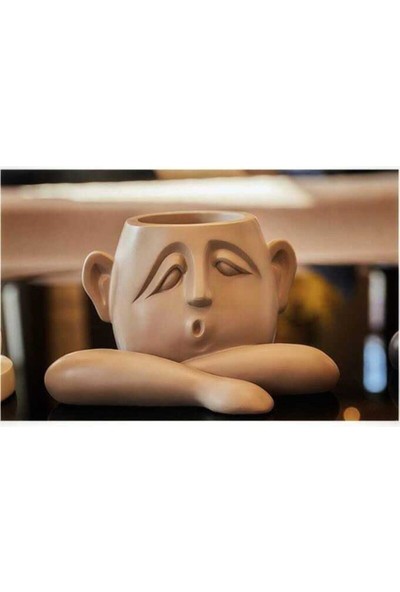 İsem Soyut Yüz Biblo ve Saksı