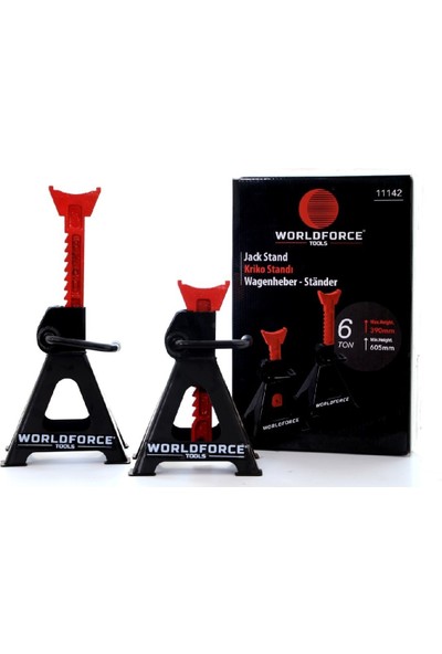 Worldforce 6 Ton Kriko Standı Araç Sehpası 2'li Set Araç Altı Sehpa Seti Worldforce 6 Ton Kriko Standı Araç Sehpası 2'li Set Araç Altı Sehpa Seti