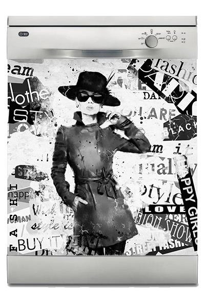 Sticker Art Bulaşık Makinesi Sticker Kaplama Beyaz Eşya Kaplama Moda Grunge Kız