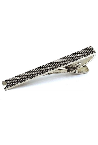 Kravatkolik Gümüş Renk Siyah Noktalı Kravat İğnesi