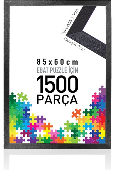 Sar Puzzle puzzle ve Yapboz Çerçevesi 1500 Parça Için Ebat 85CMX60CM Siyah Sar Puzzle puzzle ve Yapboz Çerçevesi 1500 Parça Için Ebat 85CMX60CM Siyah