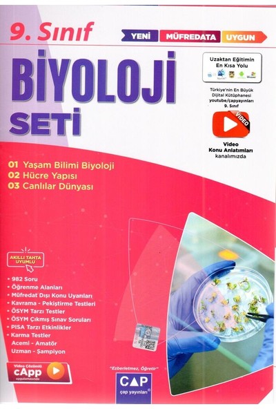 Çap Yayınları 9. Sınıf Biyoloji Anadolu Seti Çap Yayınları 9. Sınıf Biyoloji Anadolu Seti