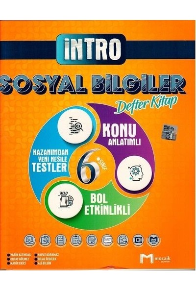 Mozaik Yayınları 6. Sınıf Sosyal Bilgiler Intro Defter Kitap Mozaik Yayınları 6. Sınıf Sosyal Bilgiler Intro Defter Kitap