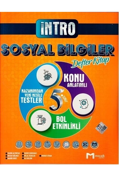 Mozaik Yayınları 5. Sınıf Sosyal Bilgiler Intro Defter Kitap