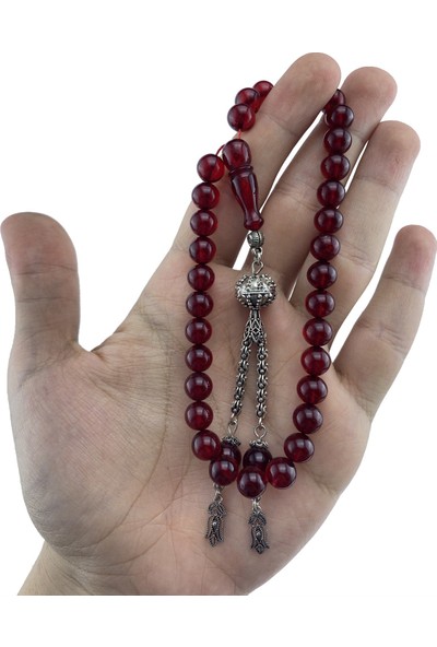 Kevser Antik Tesbih Özel Tasarım Ateş Kehribar Tesbih