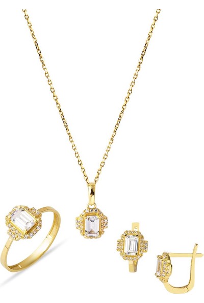 Bilezikci Baget Taşlı 14 Ayar Mini Altın Set Bilezikci Baget Taşlı 14 Ayar Mini Altın Set