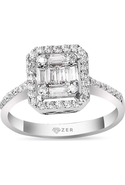 Zer 0,55 Karat Baget Pırlanta Yüzük