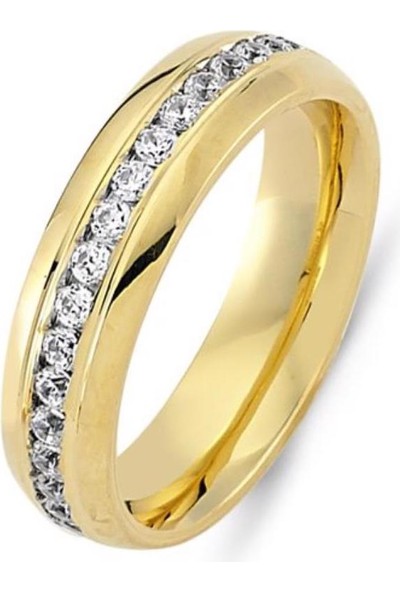 Bilezikci Ortası Sıra Taşlı Klasik Altın Alyans