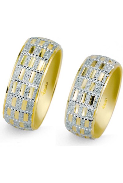 Bilezikci Yeşil Beyaz 14 Ayar Alyans Takımı