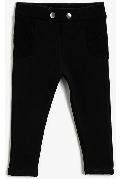 Koton Kids Esnek Yumusak Kumastan Dügmeli Uzun Boy Tayt