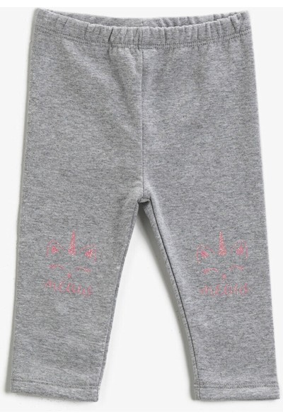 Koton Kids Baskili Pamuklu E��ofman Alti