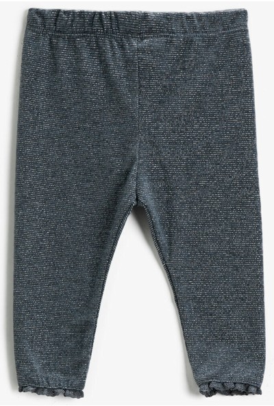 Koton Paçası Dantelli Düz Tayt