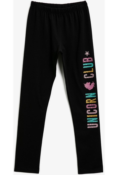 Koton Kids Unicorn Baskili Tayt Beli Lastikli