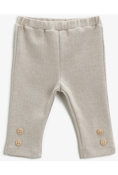 Koton Kız Bebek Düğme Detaylı Gri Tayt