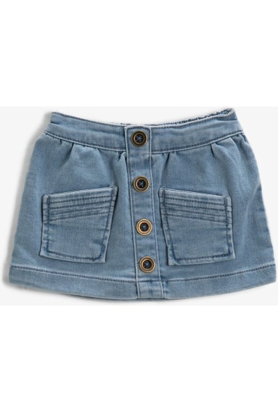 Koton Kız Bebek Düğmeli Pamuklu Etek