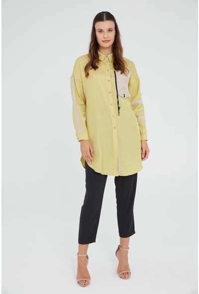 Nihan Düşük Kollu Cep Detaylı Gömlek Asit