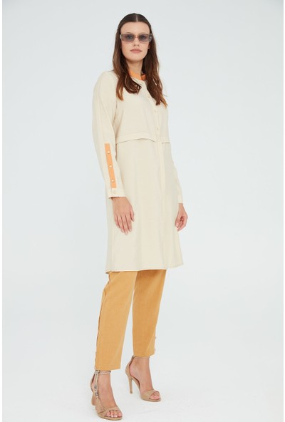 Nihan Kol Detaylı Tunik Bej
