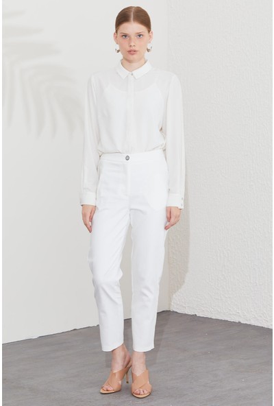 Nihan Havuç Pantolon Ekru