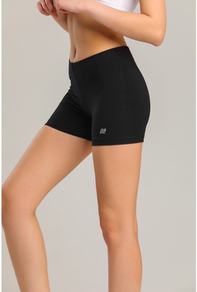 Parypary Kadın Siyah Modal Kumaş Voleybol Tayt