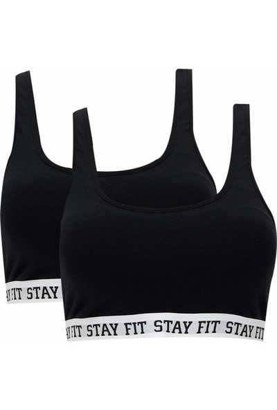 DeFacto Çapraz Askılı Çıkarılabilir Pedli Şerit Detaylı Dikişsiz Spor Sütyeni V2734AZ21AU