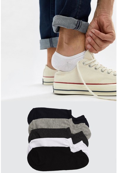 Trick or Treat 5'li Paket Farklı Renklerde %80 Pamuklu Patik Sneakers Erkek Çorap Trick or Treat 5'li Paket Farklı Renklerde %80 Pamuklu Patik Sneakers Erkek Çorap