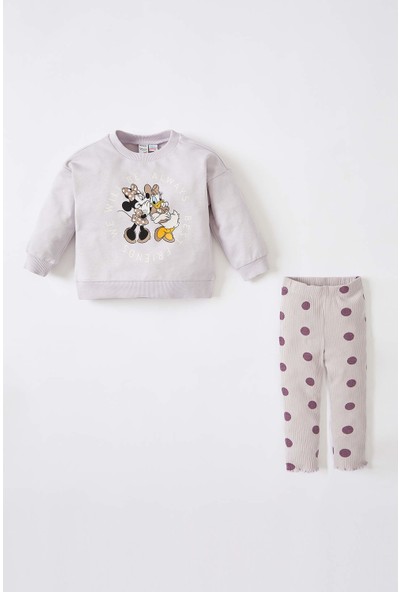 DeFacto Kız Bebek Minnie Mouse Lisanslı Sweatshirt ve Eşofman Altı Takımı V5373A221AU DeFacto Kız Bebek Minnie Mouse Lisanslı Sweatshirt ve Eşofman Altı Takımı V5373A221AU