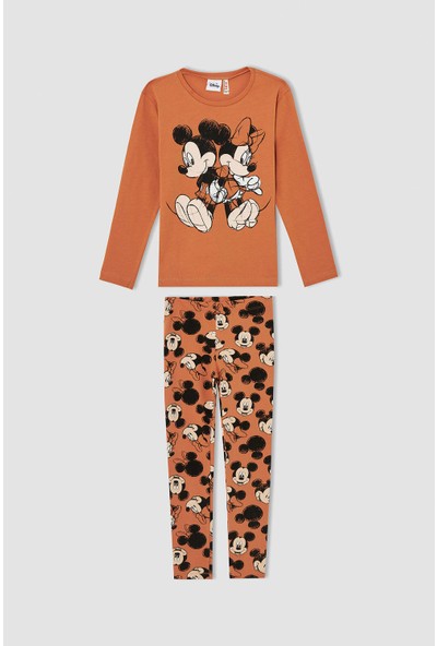 DeFacto Kız Çocuk Minnie Mouse Lisanslı Uzun Kollu 2'li Takım V7047A621Au