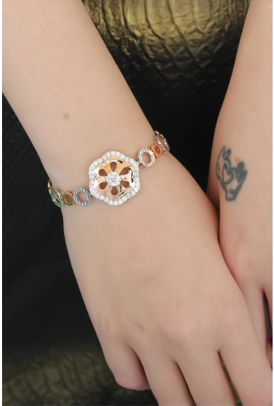 Moco Zirkon Taşlı Çelik Bayan Bileklik Moco Zirkon Taşlı Çelik Bayan Bileklik