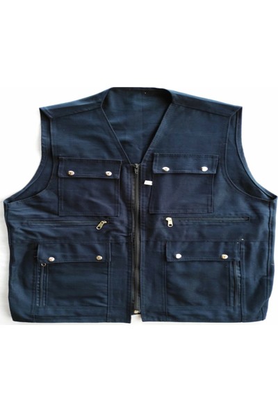 Modası Çok Cepli Pamuk Keten Avcı Yelek Modası Çok Cepli Pamuk Keten Avcı Yelek