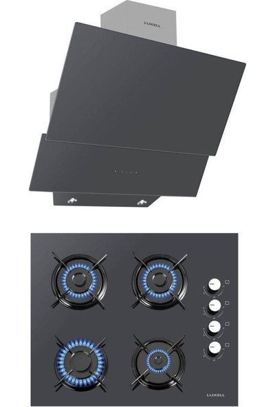 Luxell 2'li Ankastre Set (Lx-40 Tahdf Antrasit Ocak- DA6-835 Antrasit Davlumbaz) Luxell 2'li Ankastre Set (Lx-40 Tahdf Antrasit Ocak- DA6-835 Antrasit Davlumbaz)